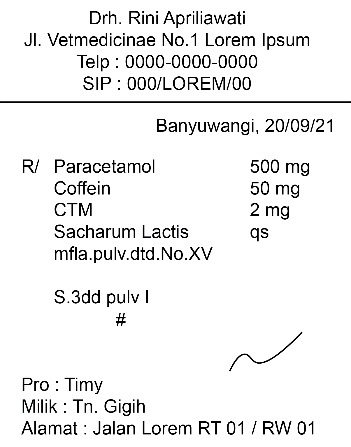 Mengenal Bagian Resep Dokter » VETMEDICINAE